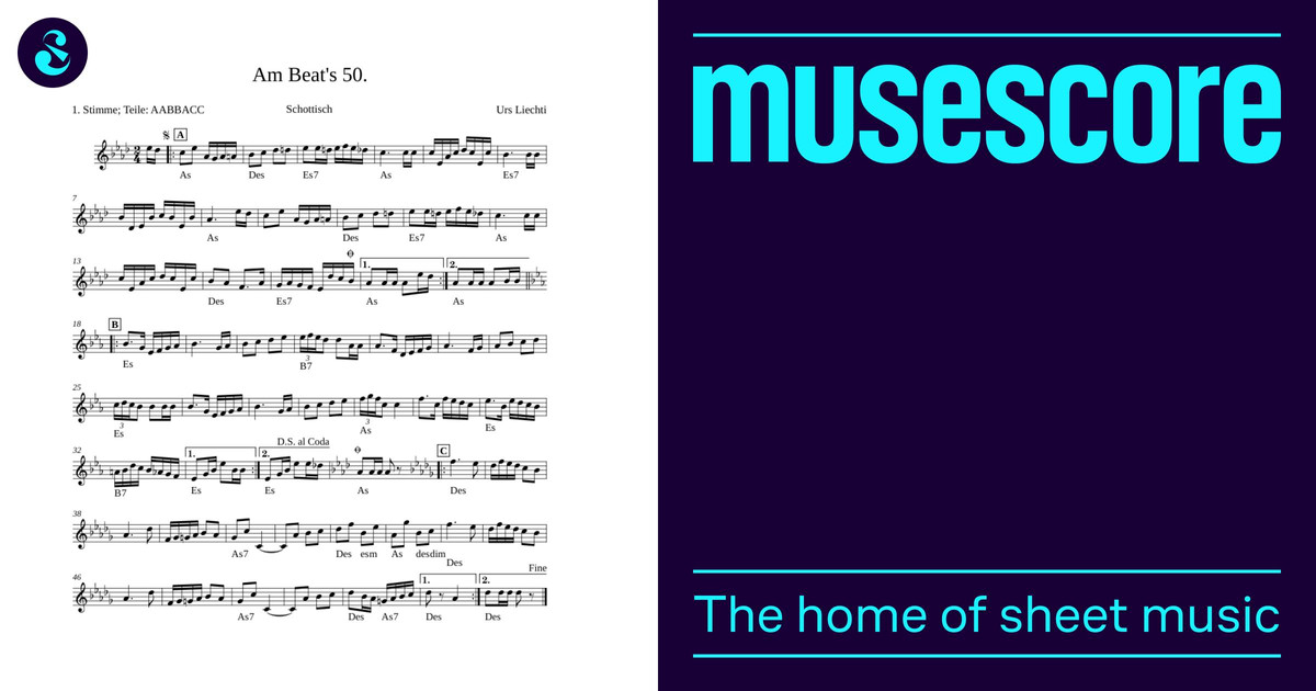 Am Beat's 50. – Urs Liechti Sheet Music for Piano (Solo) | MuseScore.com