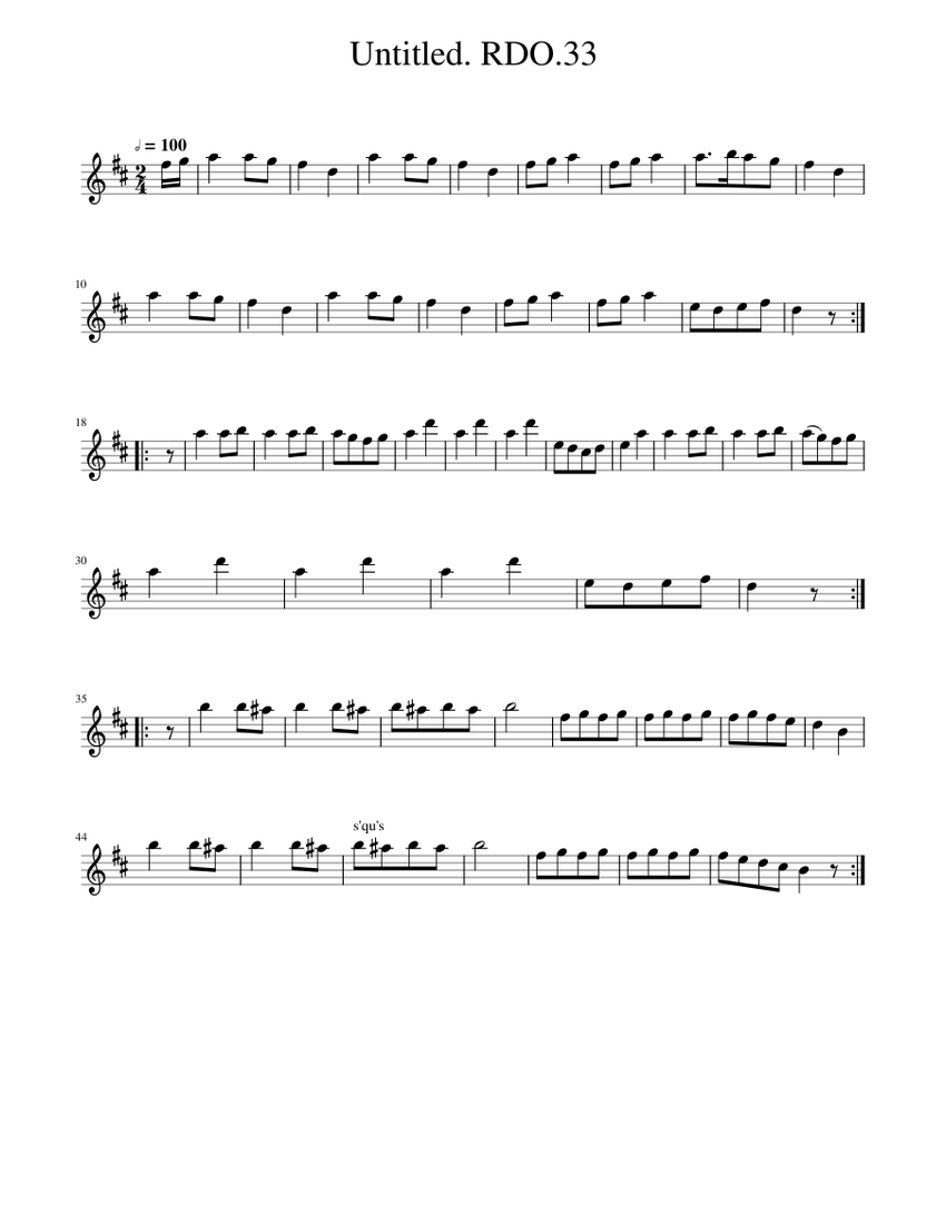 Untitled. RDO.33 Sheet music for Piano (Solo) | Musescore.com