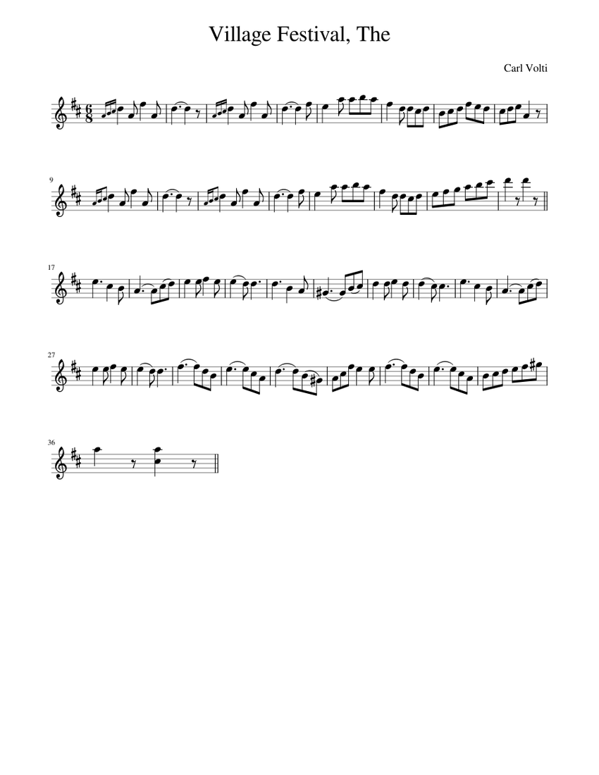 Carl Volti - The Village Festival Sheet music for Piano (Solo) Easy ...