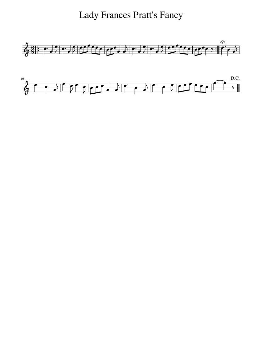 Lady Frances Pratt's Fancy Sheet music for Piano (Solo) Easy ...