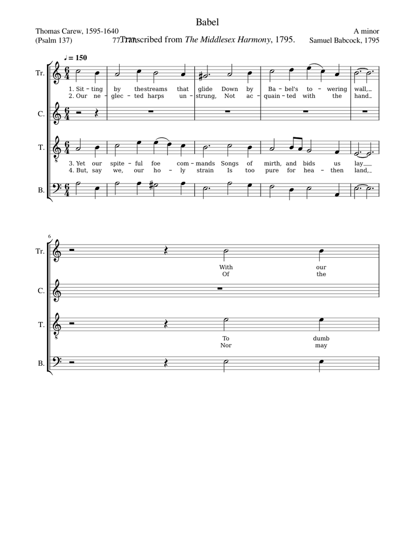 Babel - Samuel Babcock Sheet music for Tenor, Bass voice, Vocals ...