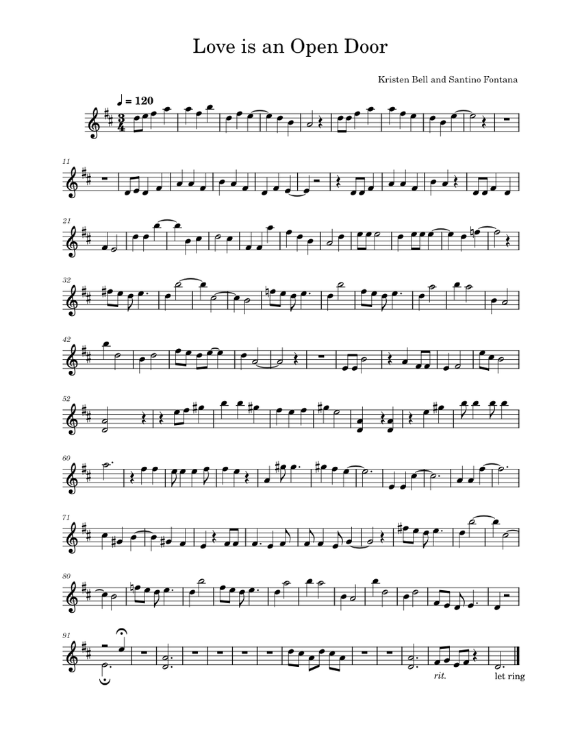 Love Is An Open Door (from Disney's Frozen) – Kristen Bell, Santino Fontana Love Is An Open Door ...