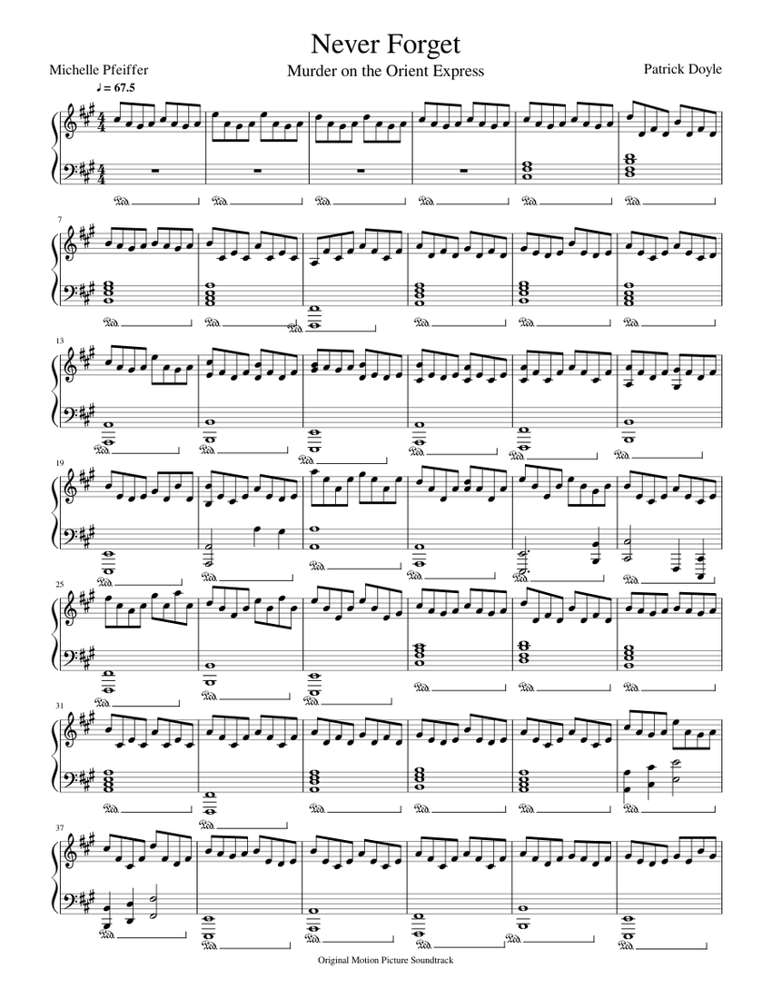 Never Forget Sheet Music for Piano (Solo) easy | MuseScore.com