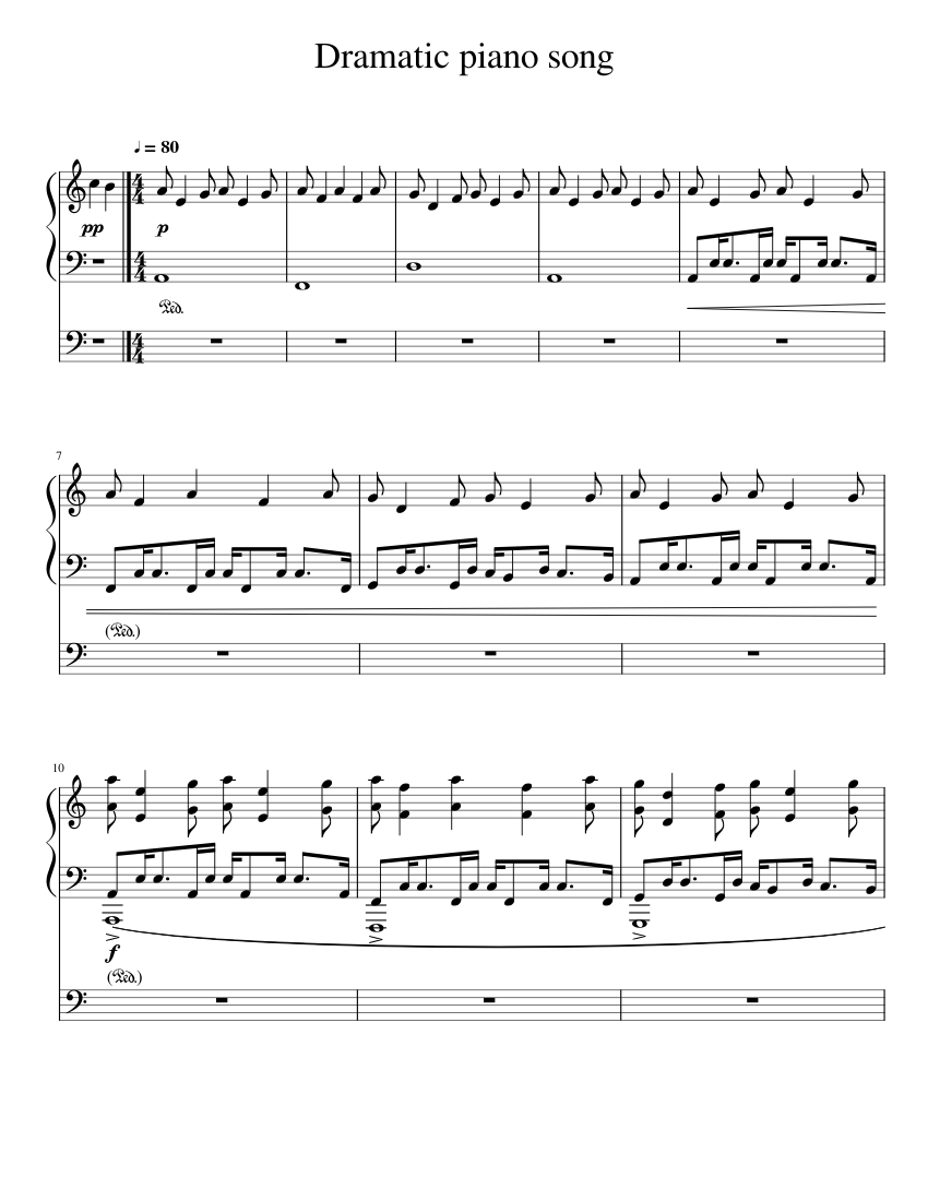 Dramatic piano song Sheet Music for Piano (Solo) | MuseScore.com