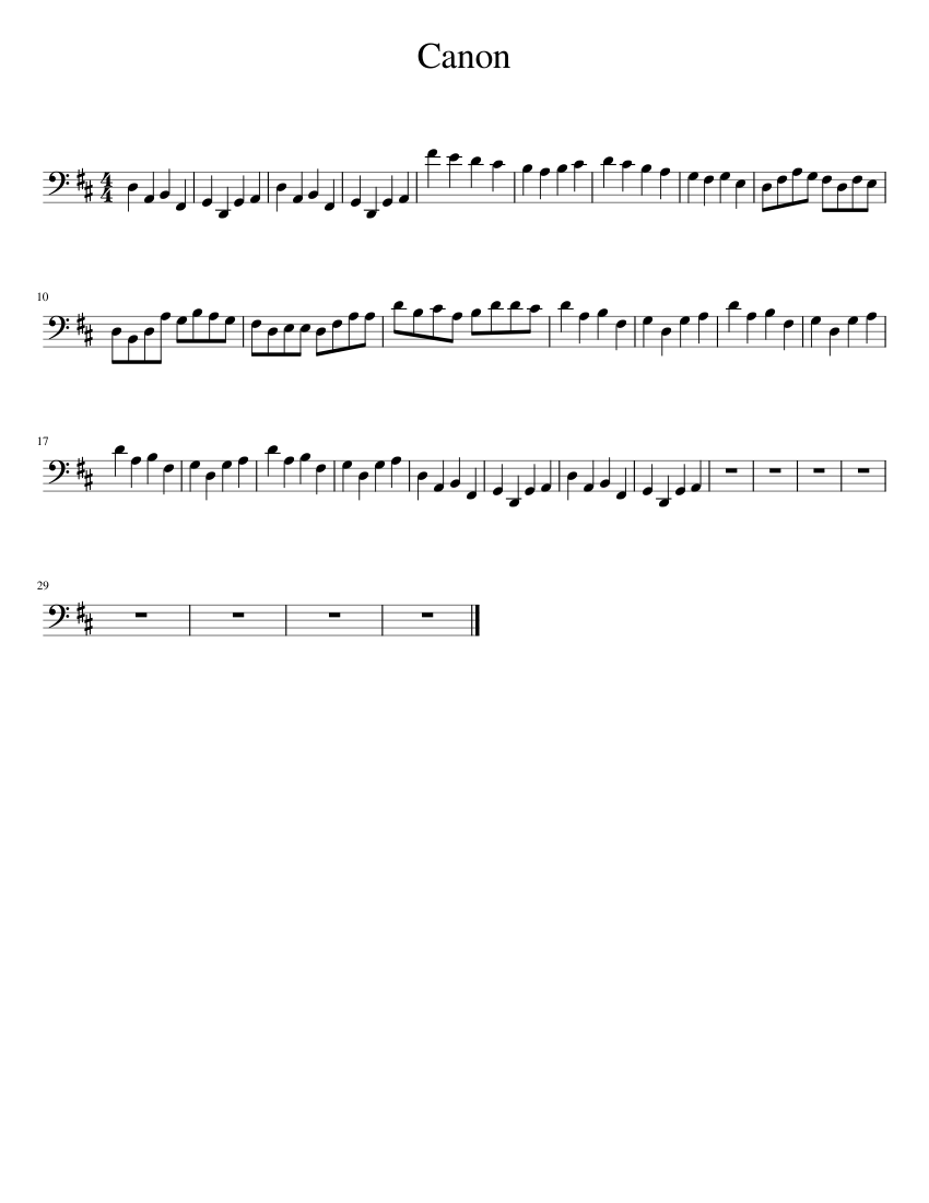 Canon Pachelbel Sheet music for Piano (String Orchestra) Easy ...