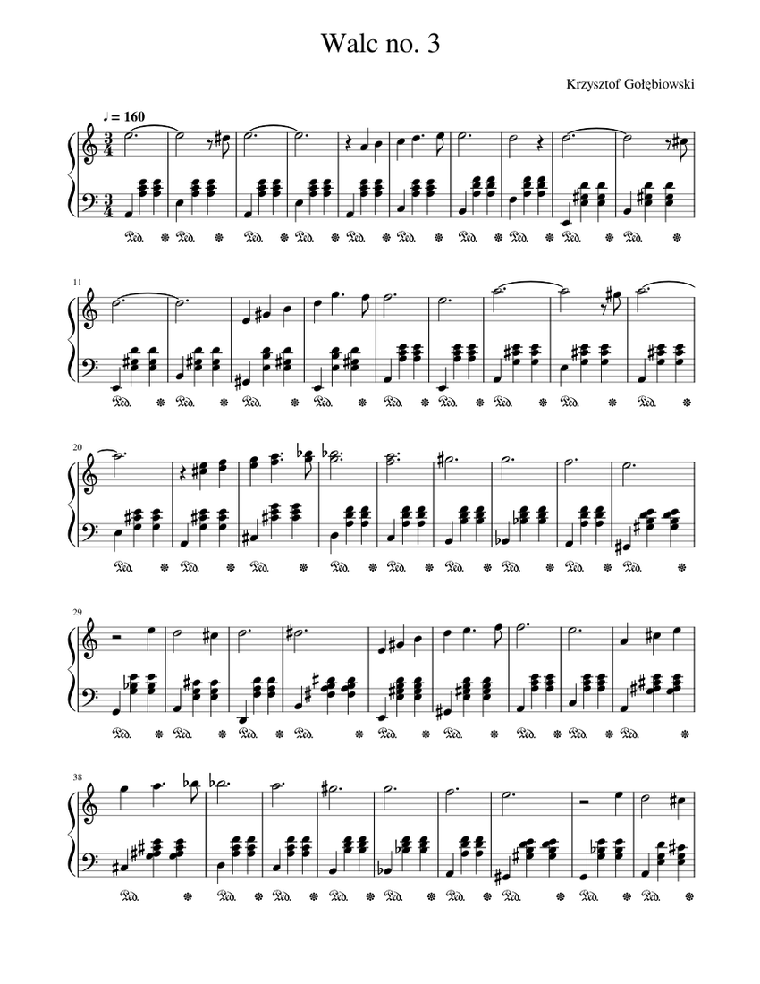 Walc no. 3 Sheet Music for Piano (Solo) | MuseScore.com