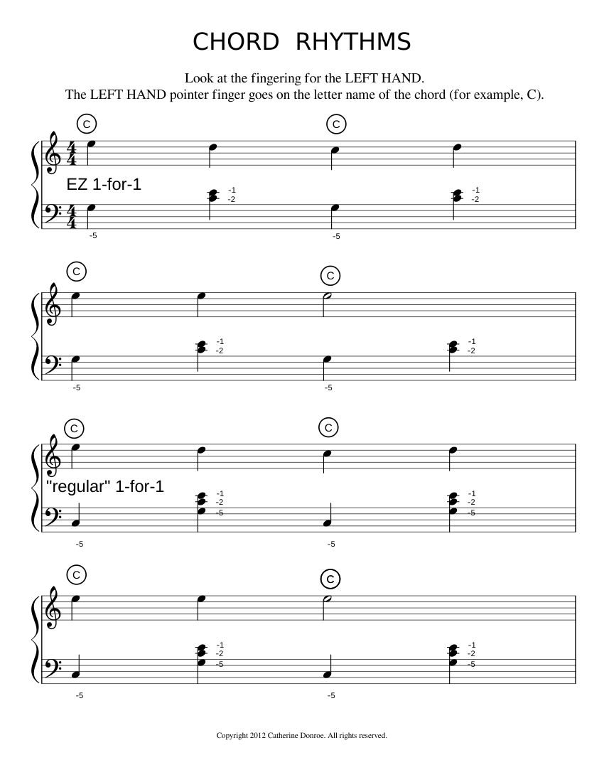 CHORD RHYTHMS Sheet Music for Piano (Solo) Easy | MuseScore.com
