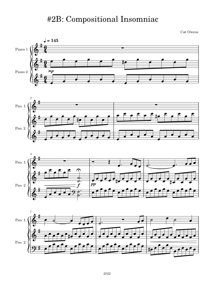#2B Sheet music for Piano (Piano Duo) | Musescore.com