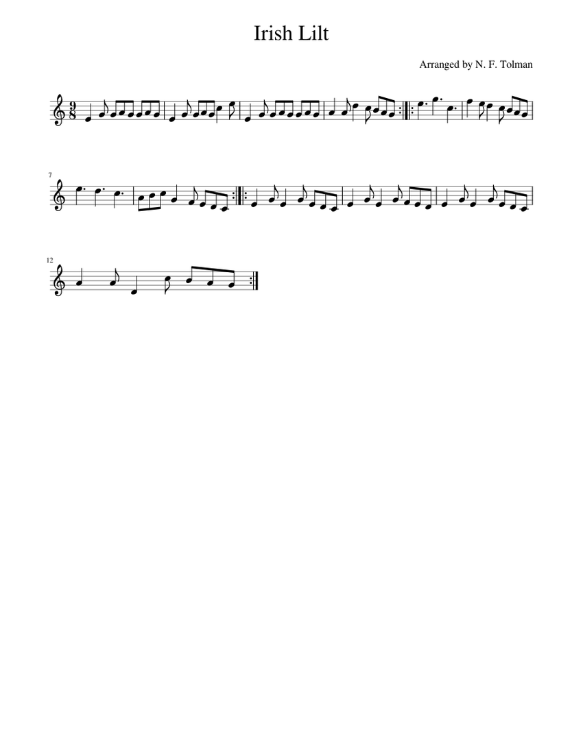 Irish Lilt Sheet music for Piano (Solo) Easy | Musescore.com