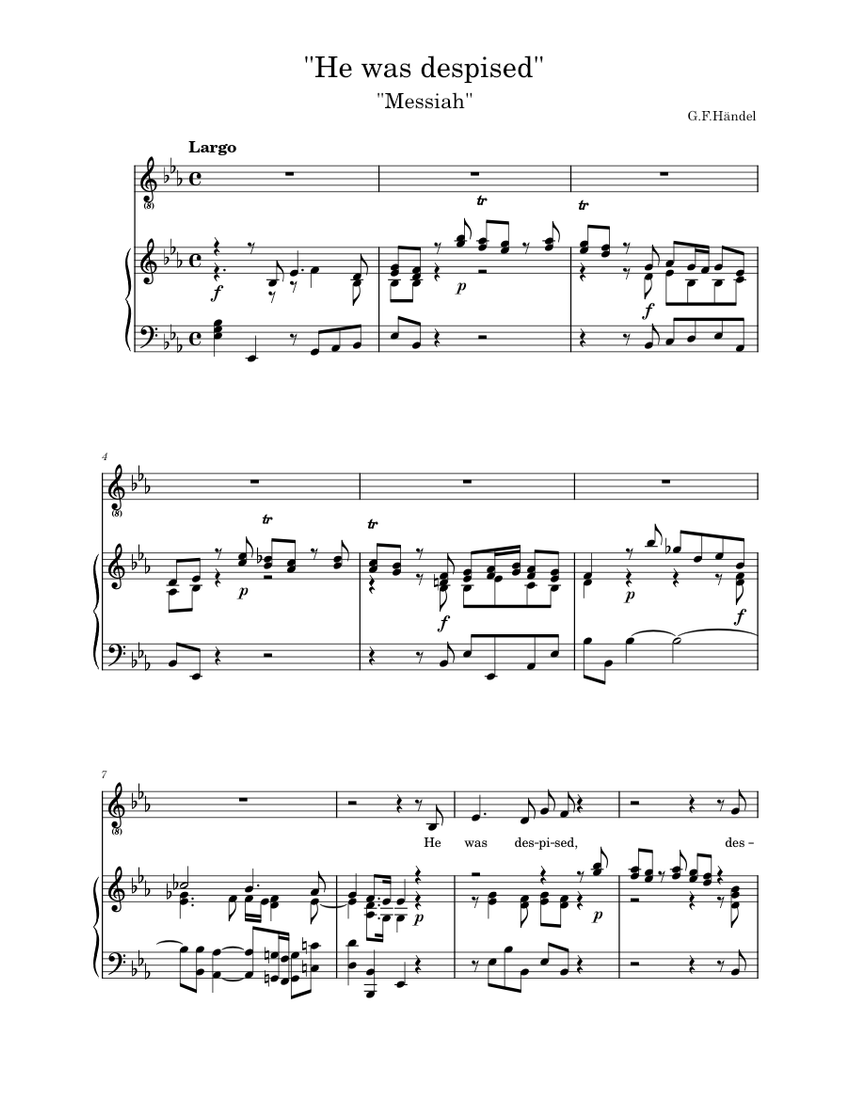 Messiah, HWV 56 – Georg Friedrich Händel Sheet music for Piano, Vocals ...