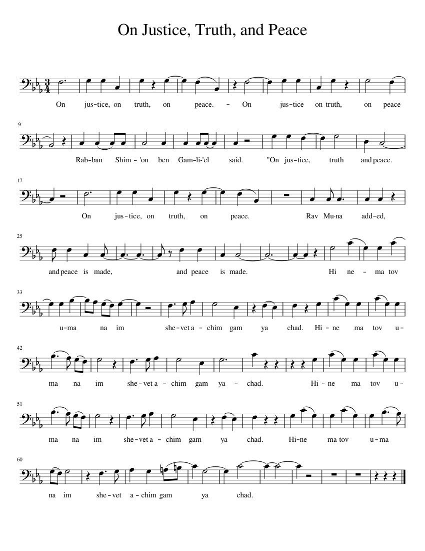 On Justice Truth and Peace - piano tutorial