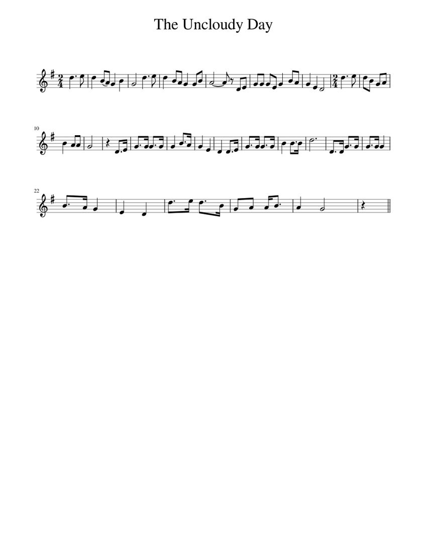 The Uncloudy Day Sheet music for Piano (Solo) | Musescore.com
