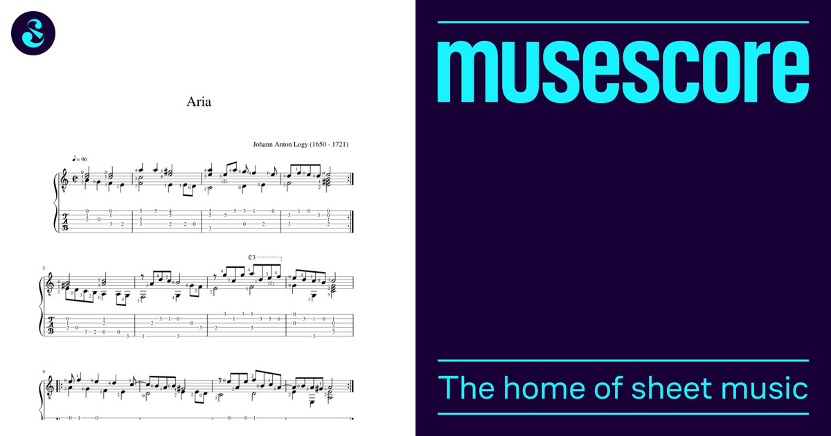Aria - Johann Anton Losy (1650 - 1721) - Tablature Sheet Music and Tab ...