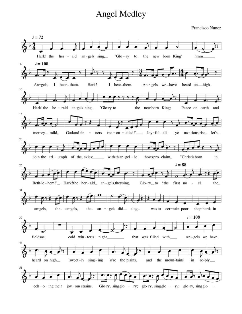 Angel Medley Soprano 2 Sheet music for Piano (Solo) Easy | Musescore.com