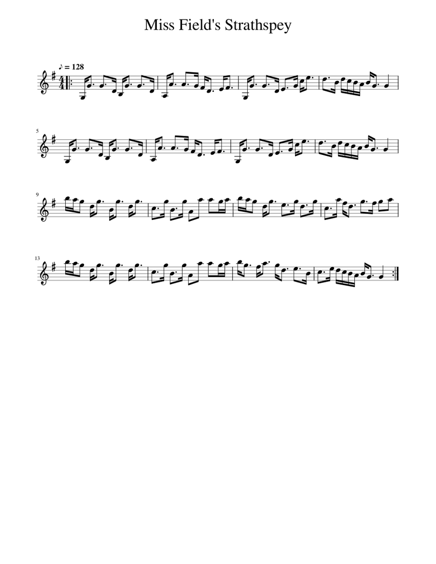 Miss Field's Strathspey Sheet music for Piano (Solo) | Musescore.com