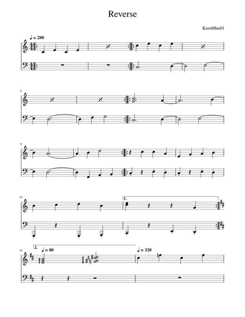 Reverse Sheet music for Piano (Solo) Easy | Musescore.com