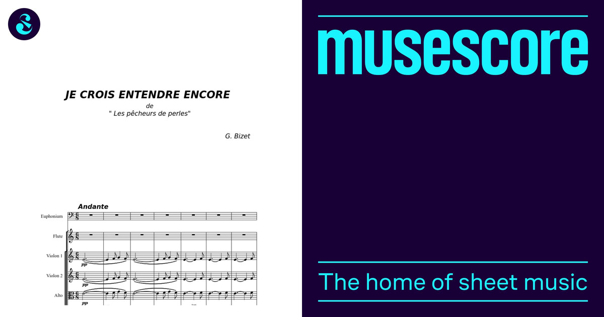 Bizet " Je crois entendre encore" Sheet Music for Flute (Solo ...