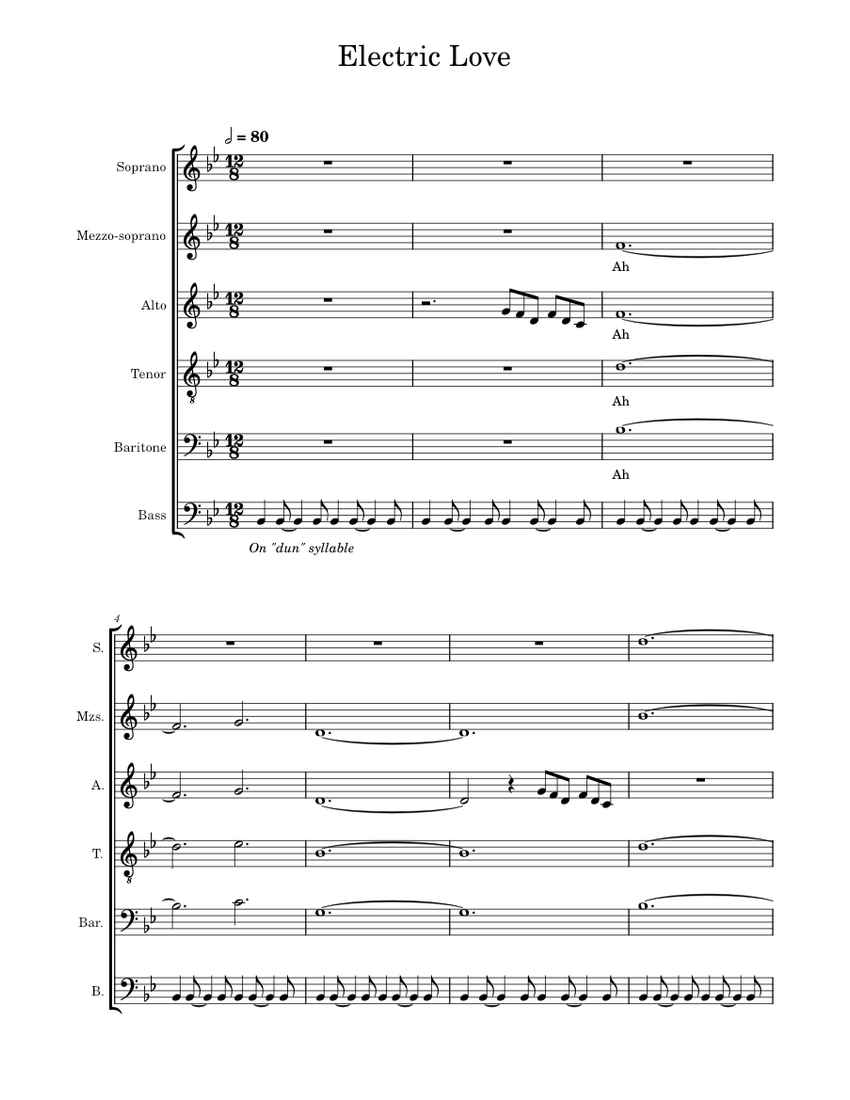 Electric Love – BORNS (SSATBB A Capella) Sheet music for Soprano, Alto ...