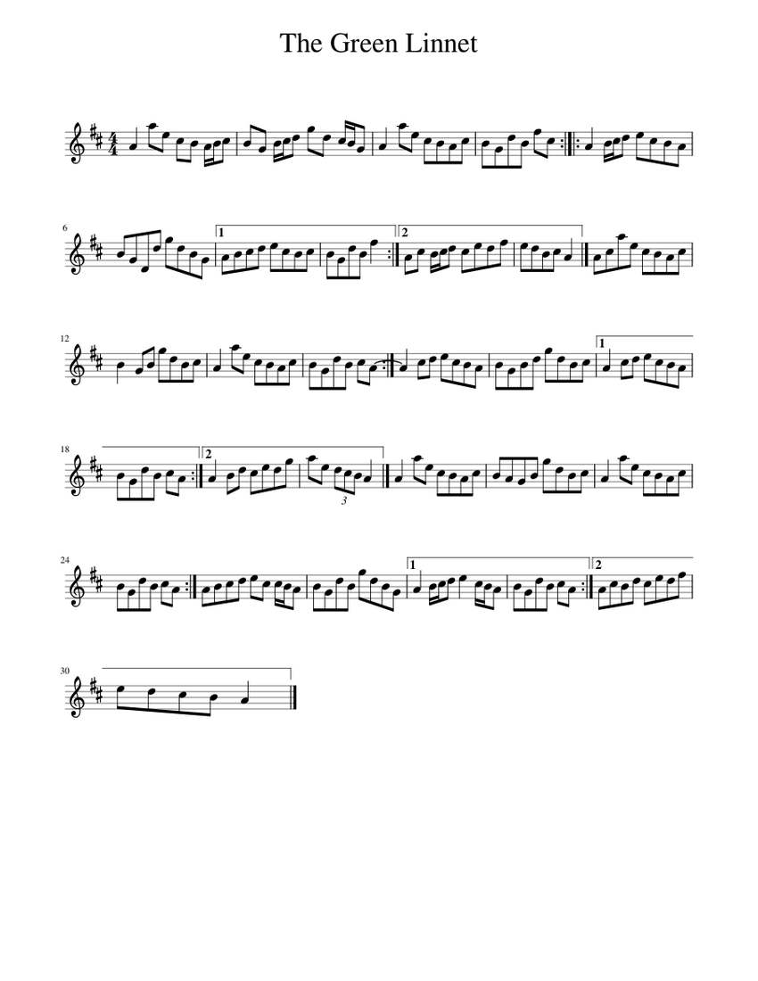 The Green Linnet Sheet music for Piano (Solo) | Musescore.com