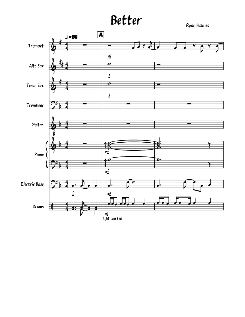 Better Sheet music for Piano, Trombone, Saxophone alto, Saxophone tenor ...