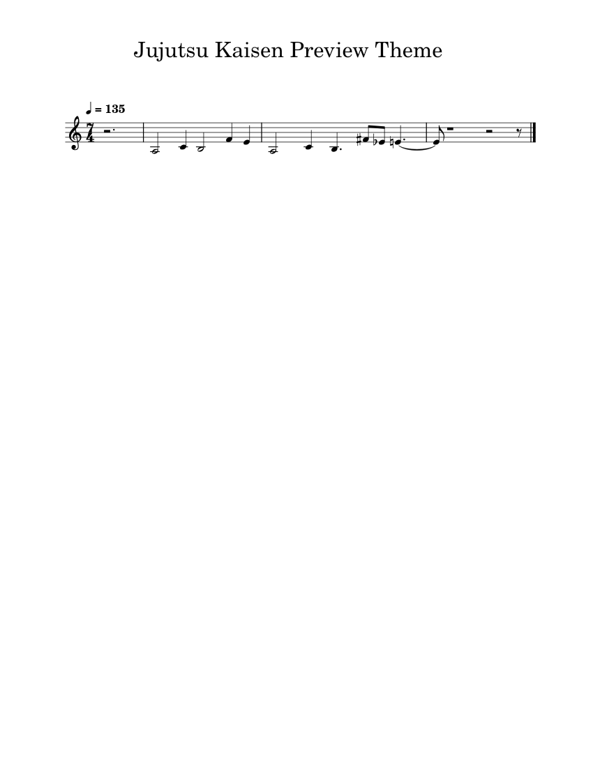 Jujutsu Kaisen Preview Theme Sheet Music for Clarinet in b-flat (Solo ...