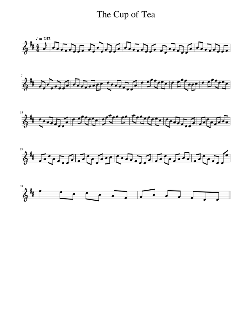 The Cup of Tea Sheet music for Piano (Solo) | Musescore.com