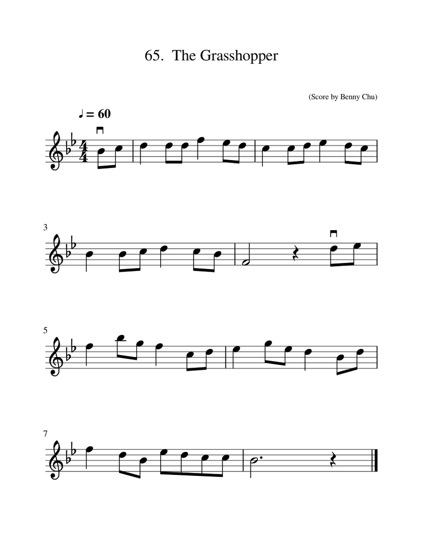 String Builder Book 2 (Violin) , 65. The Grasshopper Sheet Music for ...