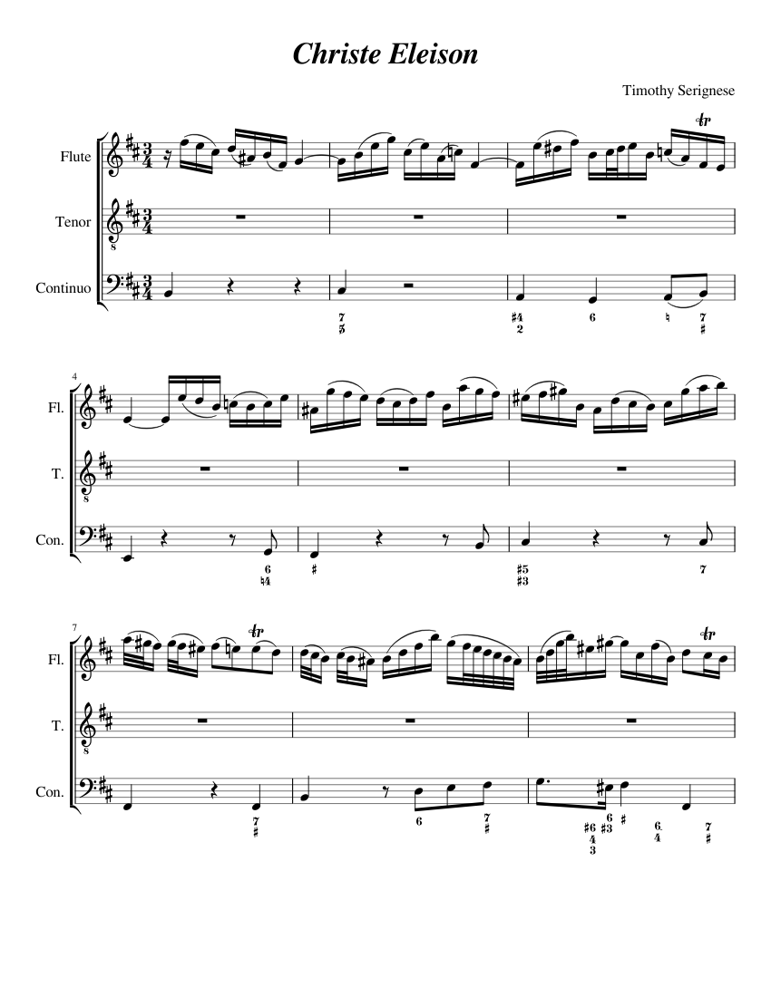 Christe Eleison Sheet music for Tenor, Flute, Cello (Mixed Trio ...
