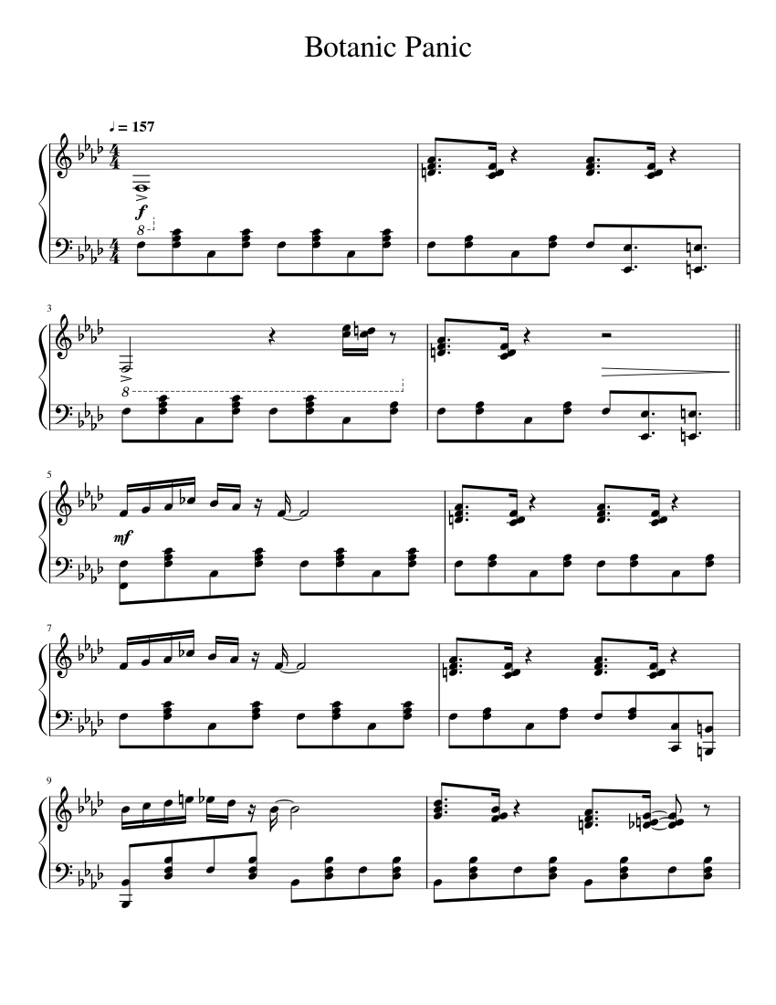 Botanic Panic Piano Sheet Music for Piano (Solo) | MuseScore.com