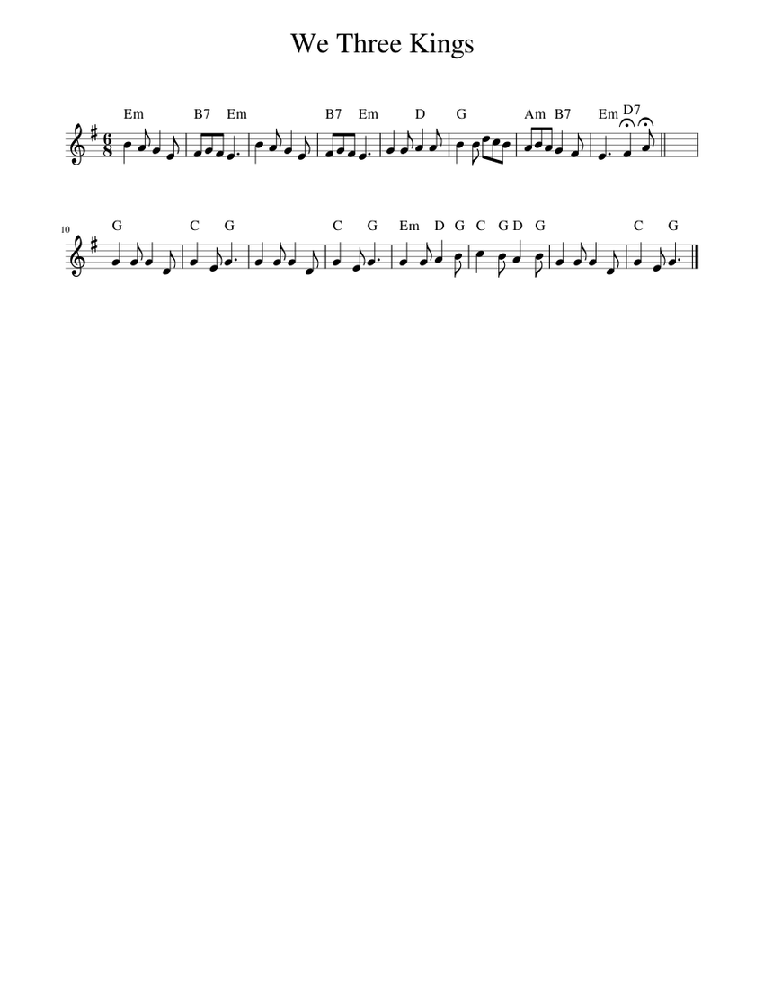 We Three Kings Sheet music for Piano (Solo) Easy | Musescore.com