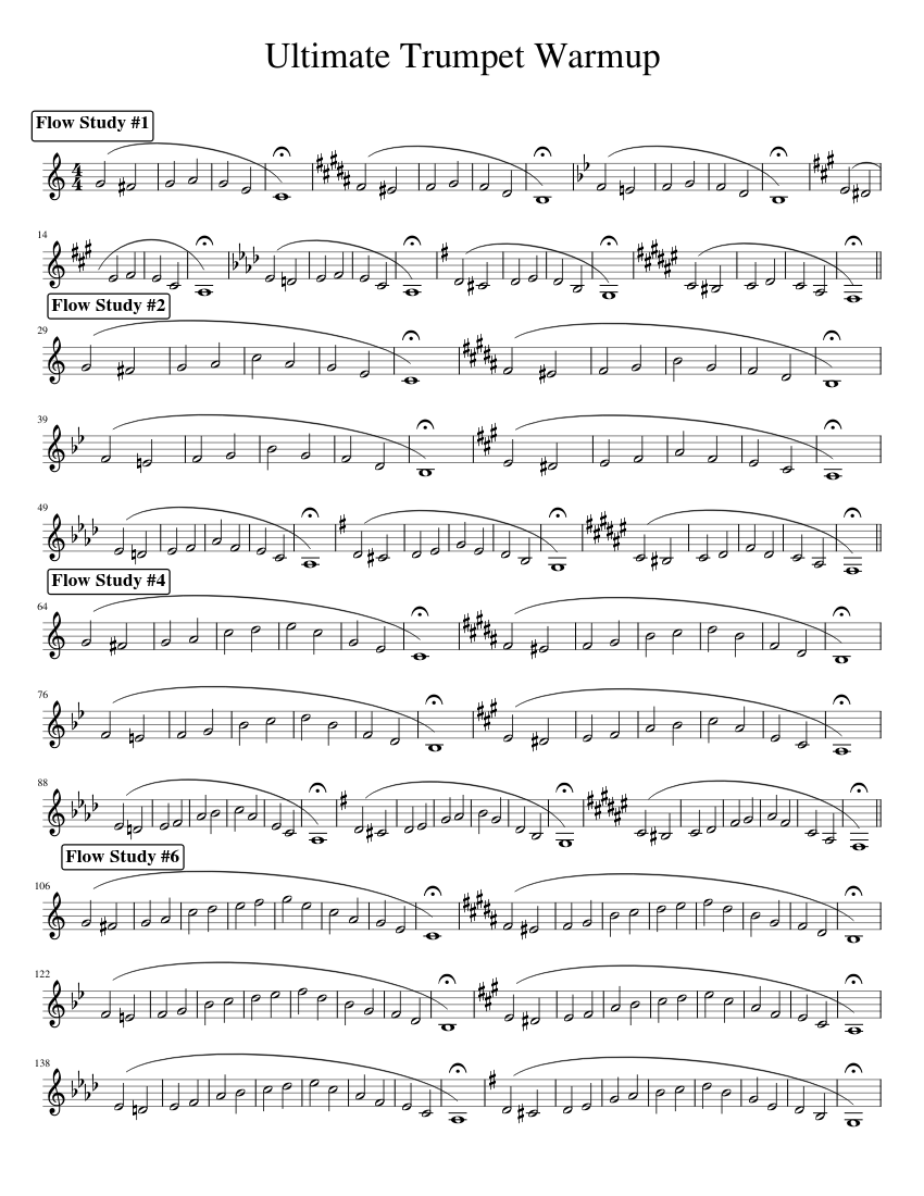 Ultimate Trumpet Warmup Sheet Music for Trumpet in b-flat (Solo ...