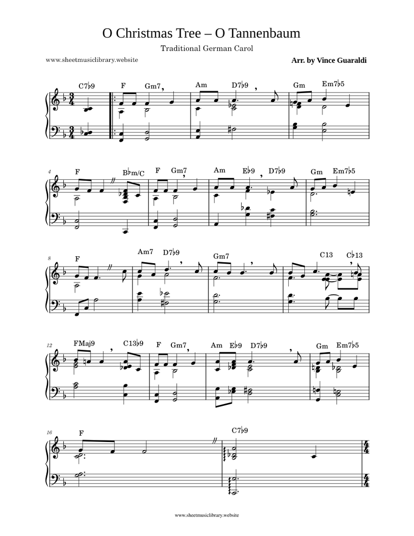 O Christmas Tree – O Tannenbaum (Traditional German Carol) Jazzy arr ...