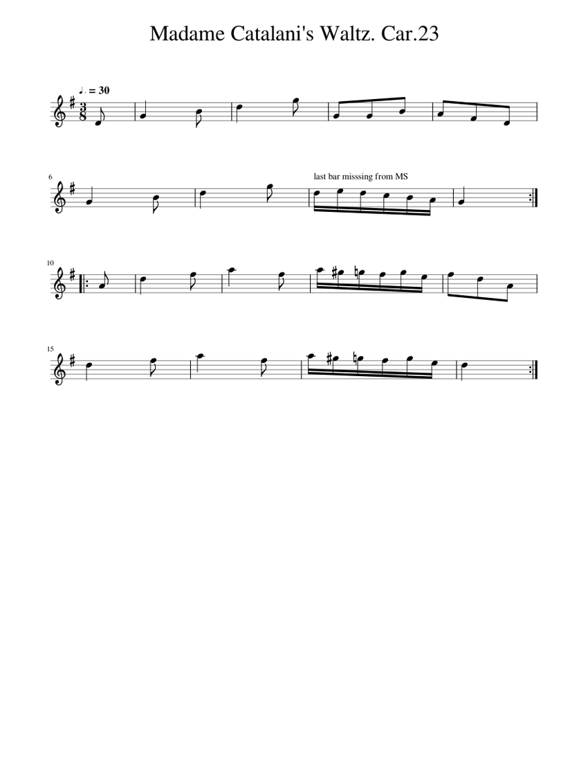 Madame Catalani's Waltz. Car.23 Sheet music for Piano (Solo) Easy ...