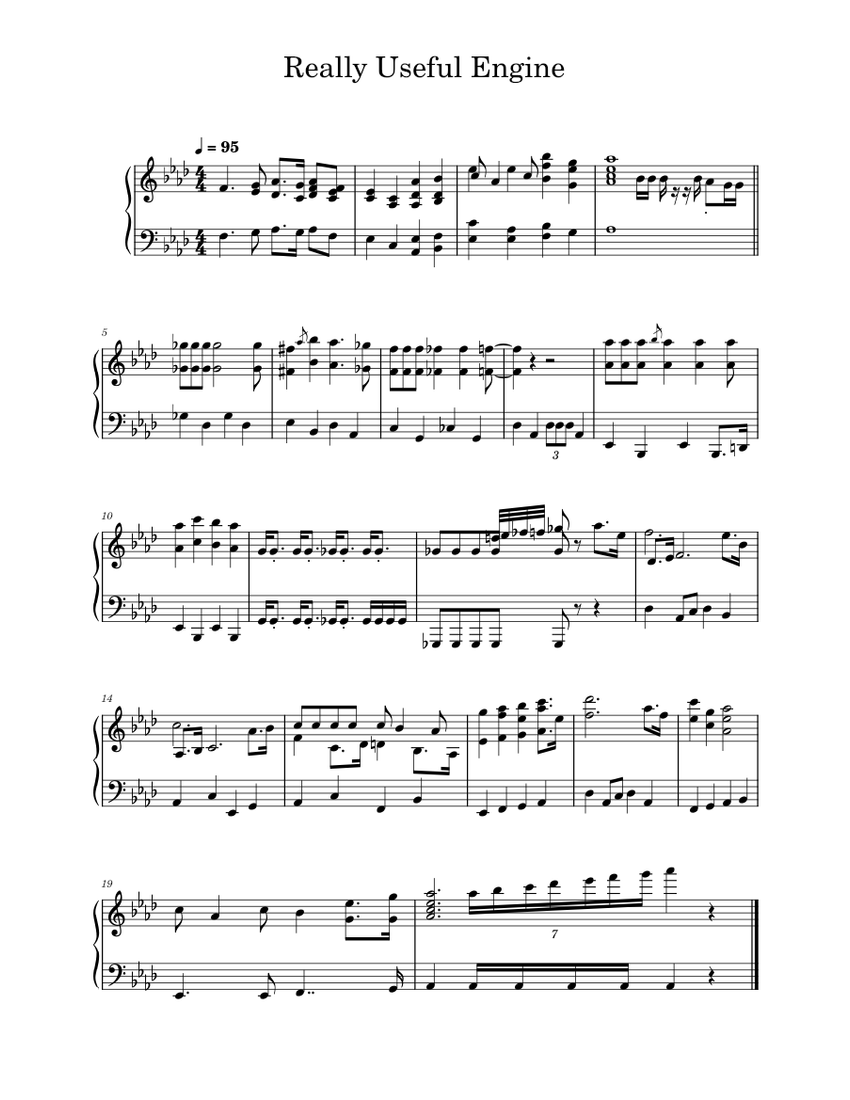 Really Useful Engine Sheet Music for Piano (Solo) | MuseScore.com