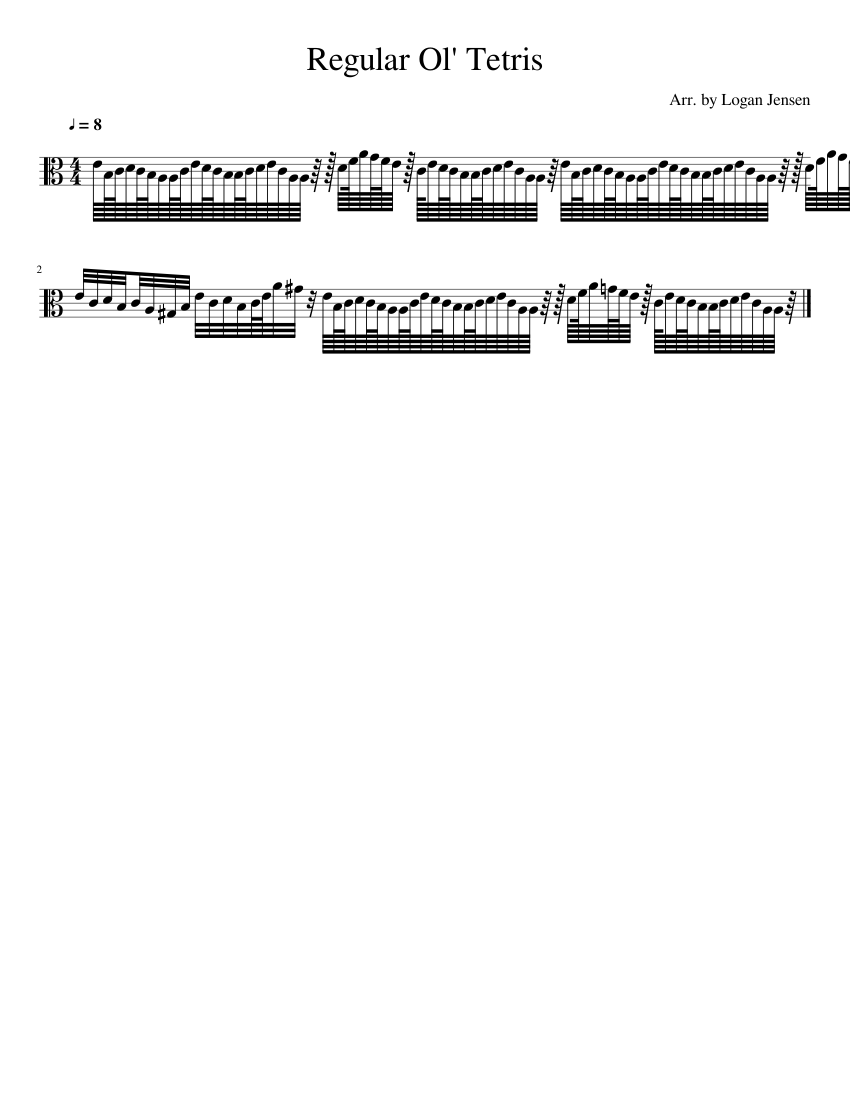 Regular Ol' Tetris Sheet Music for Viola (Solo) | MuseScore.com