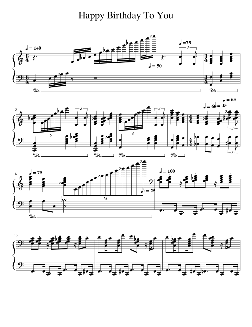 Happy Birthday To You Sheet Music for Piano (Solo) | MuseScore.com
