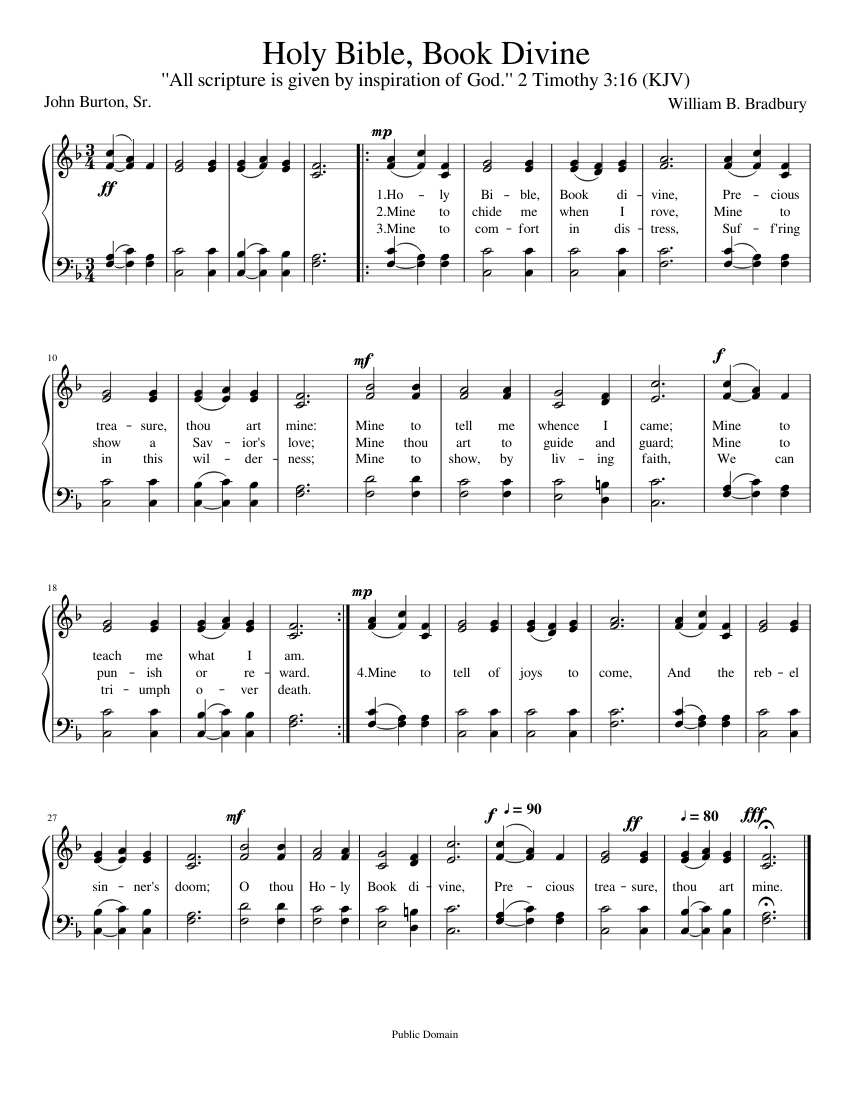 Holy Bible Book Divine Sheet music for Piano (SATB) | Musescore.com