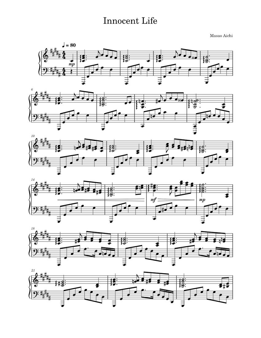 Innocent Life Sheet music for Piano (Solo) | Musescore.com