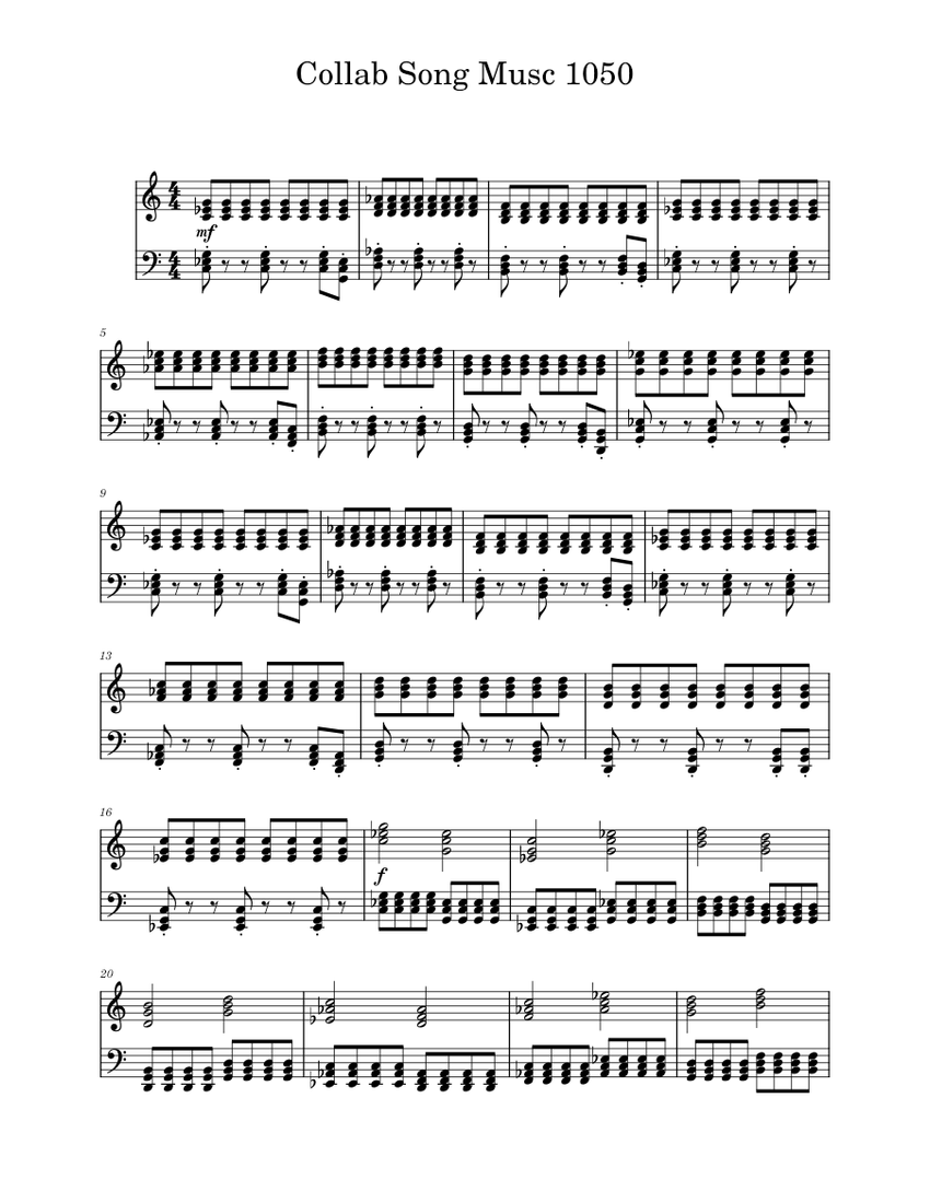 Collab Song dual clefs Sheet Music for Piano (Solo) | MuseScore.com