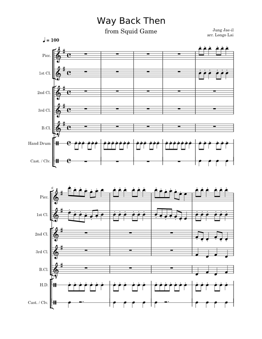 Way Back Then – Jung Jaeil Way Back Then Sheet Music for Flute piccolo ...
