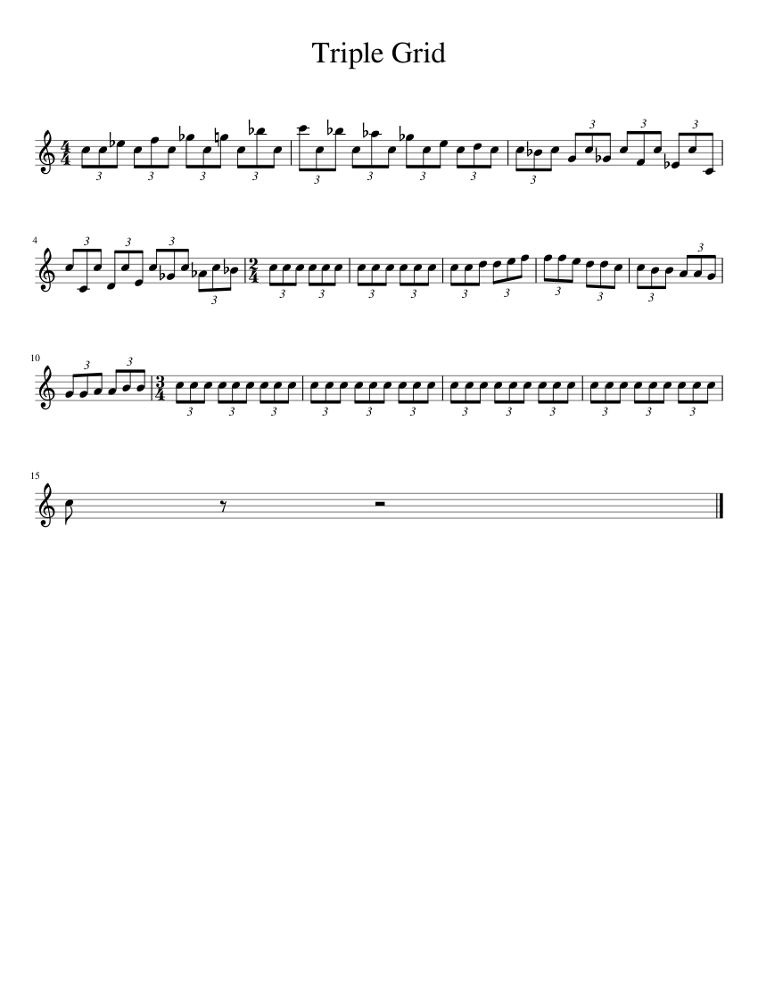 Triple Grid Sheet music for Piano (Solo) | Musescore.com