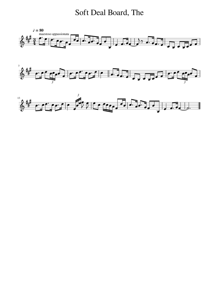 The Soft Deal Board Sheet Music for Piano (Solo) Easy | MuseScore.com