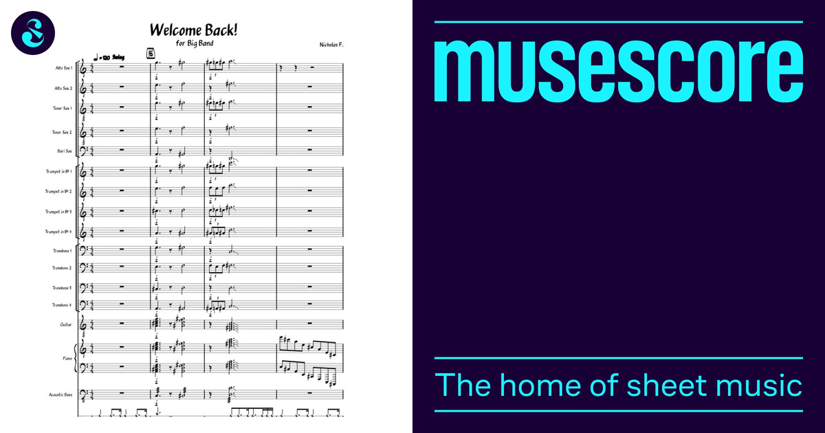 Welcome Back! - Nicholas F. Sheet Music for Piano, Trombone, Saxophone ...