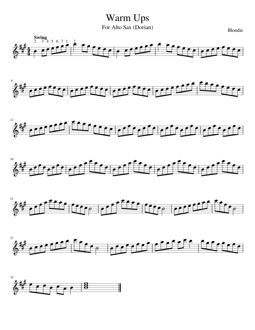 Warm Ups Sheet music for Saxophone alto (Solo) | Musescore.com