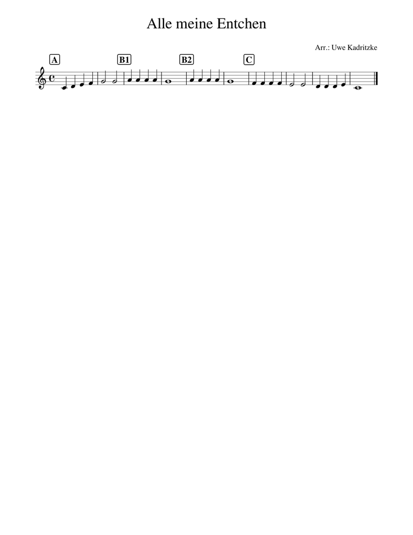 Alle meine Entchen Sheet Music for Piano (Solo) easy | MuseScore.com