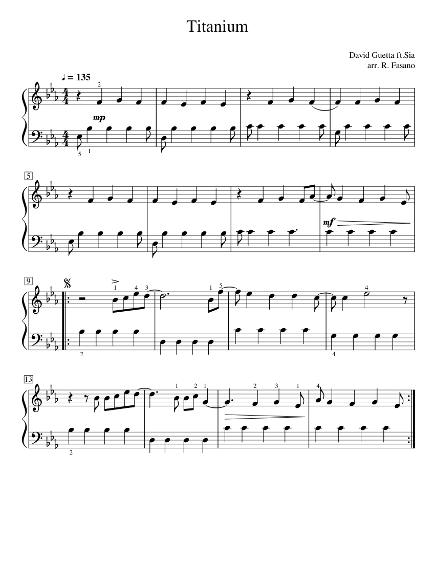 Titanium easy Sheet music for Piano (Solo) | Musescore.com