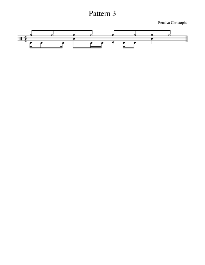 Pattern 3 Sheet music for Drum group (Solo) | Musescore.com