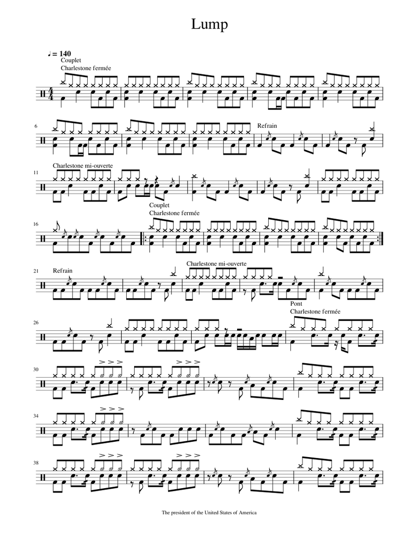 Lump Sheet Music for Drum group (Solo) | MuseScore.com