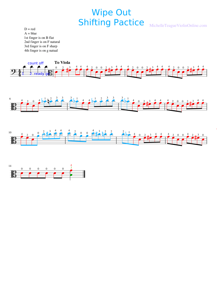 Wipe Out viola shift Sheet Music for Viola (Solo) | MuseScore.com