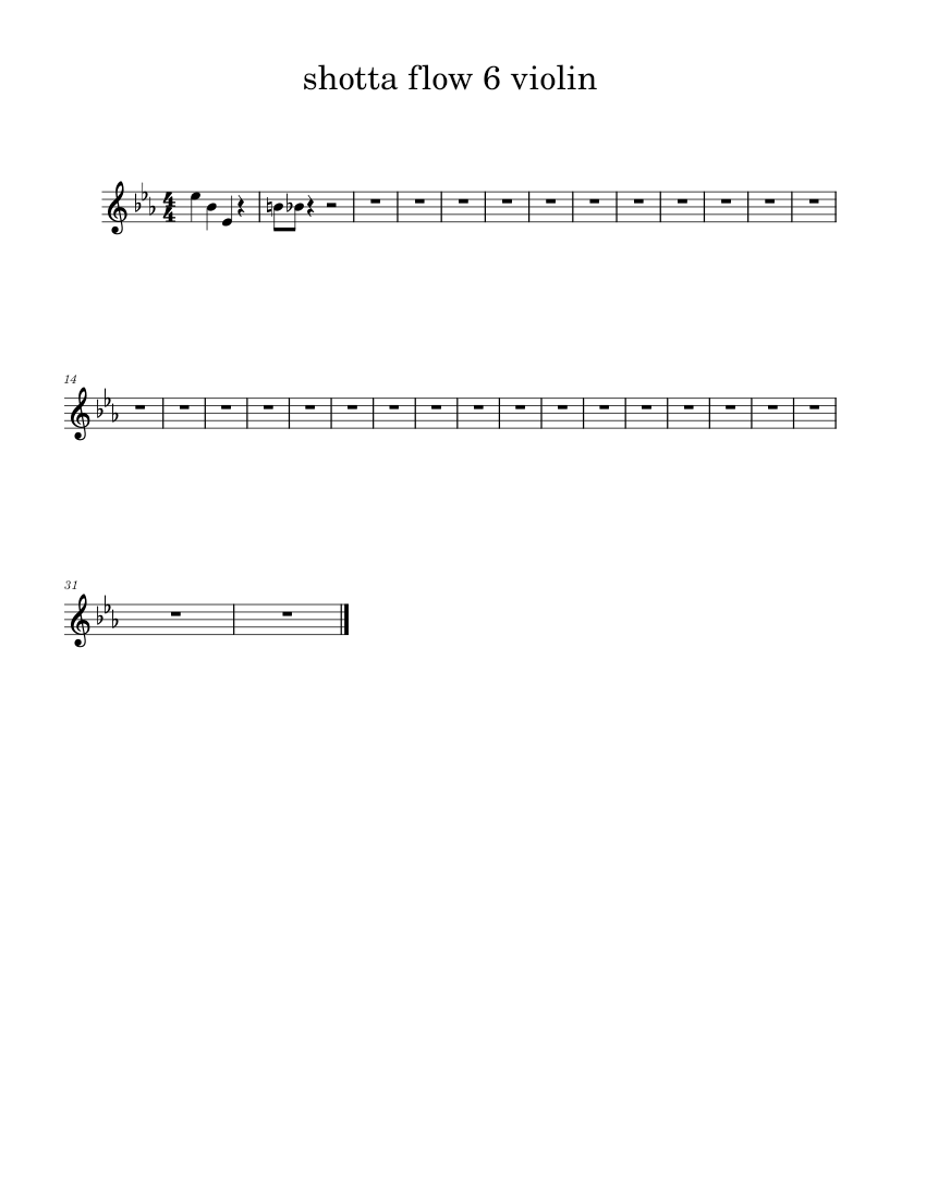 Shotta flow 6 – NLE Choppa shotta flow 6 violin Sheet Music for Violin ...